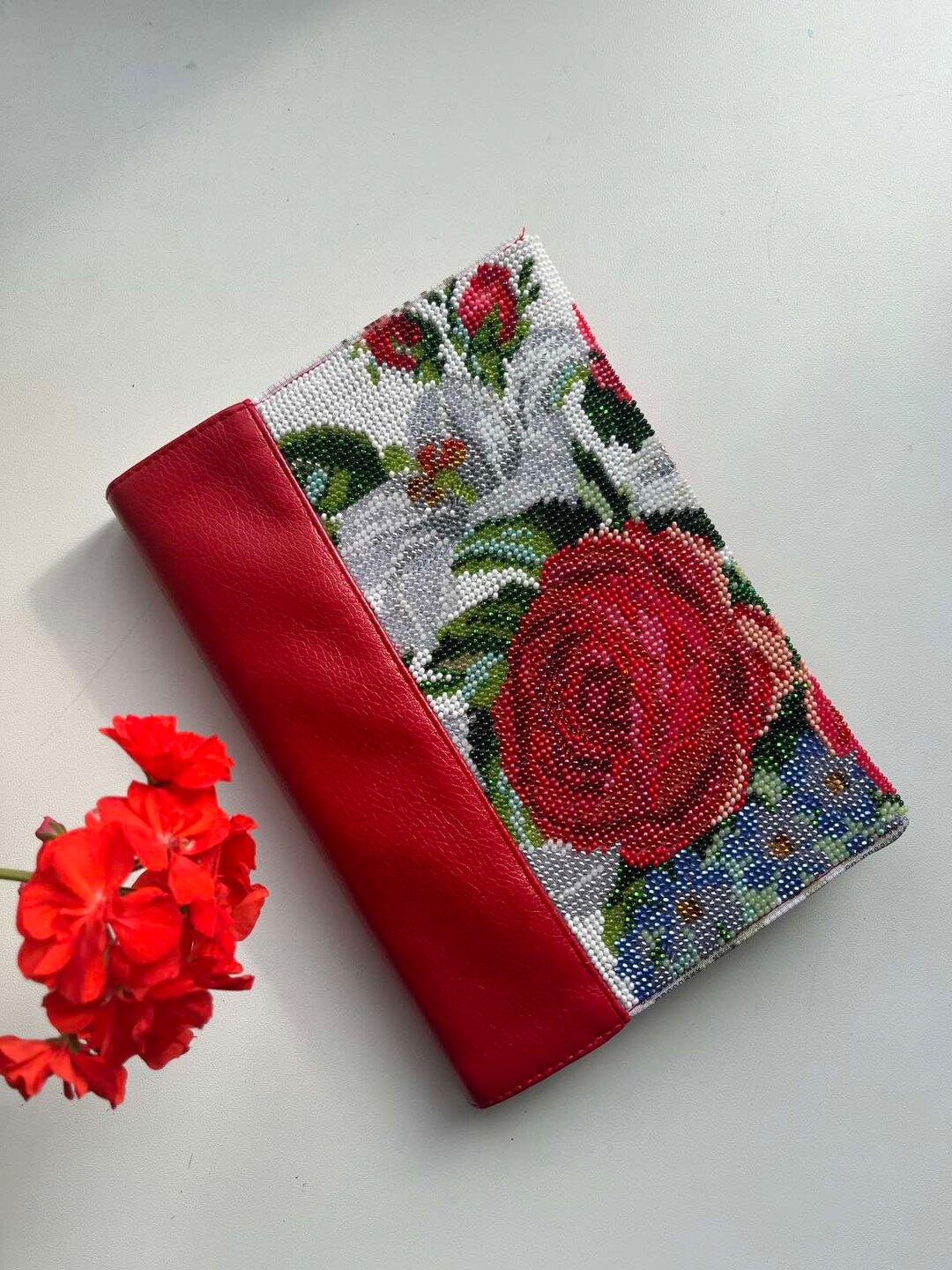 Handcrafted Beaded Book Cover — Bead Embroidery — Ukrainian Needlework ...