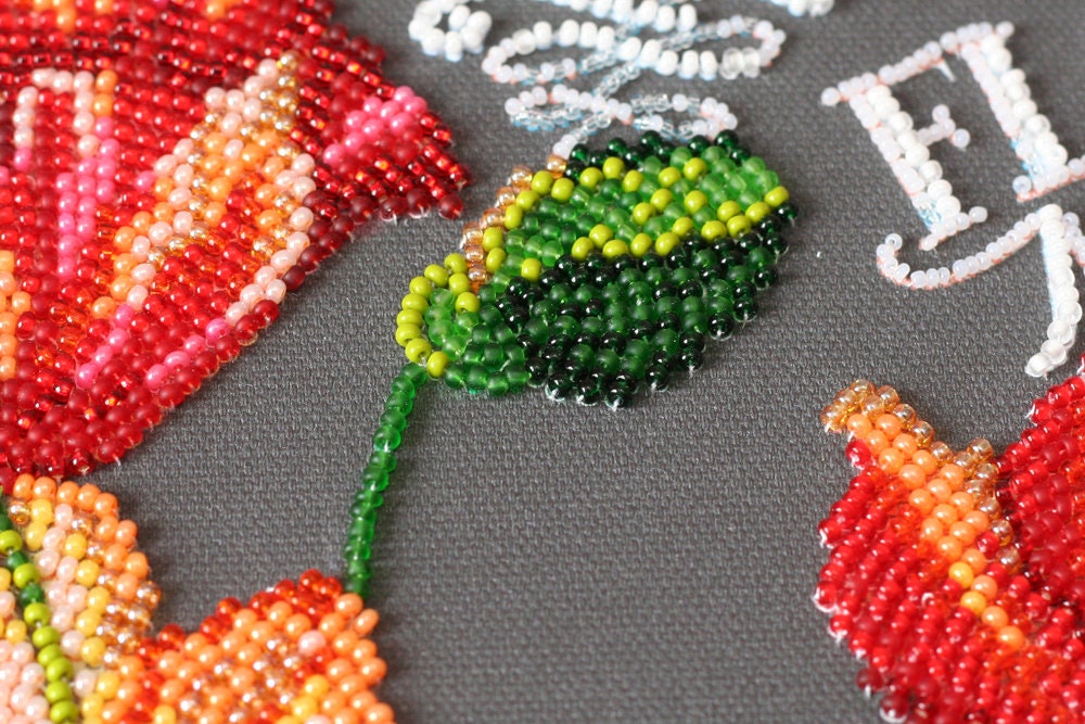 DIY bead embroidery kit beaded wall art | Etsy