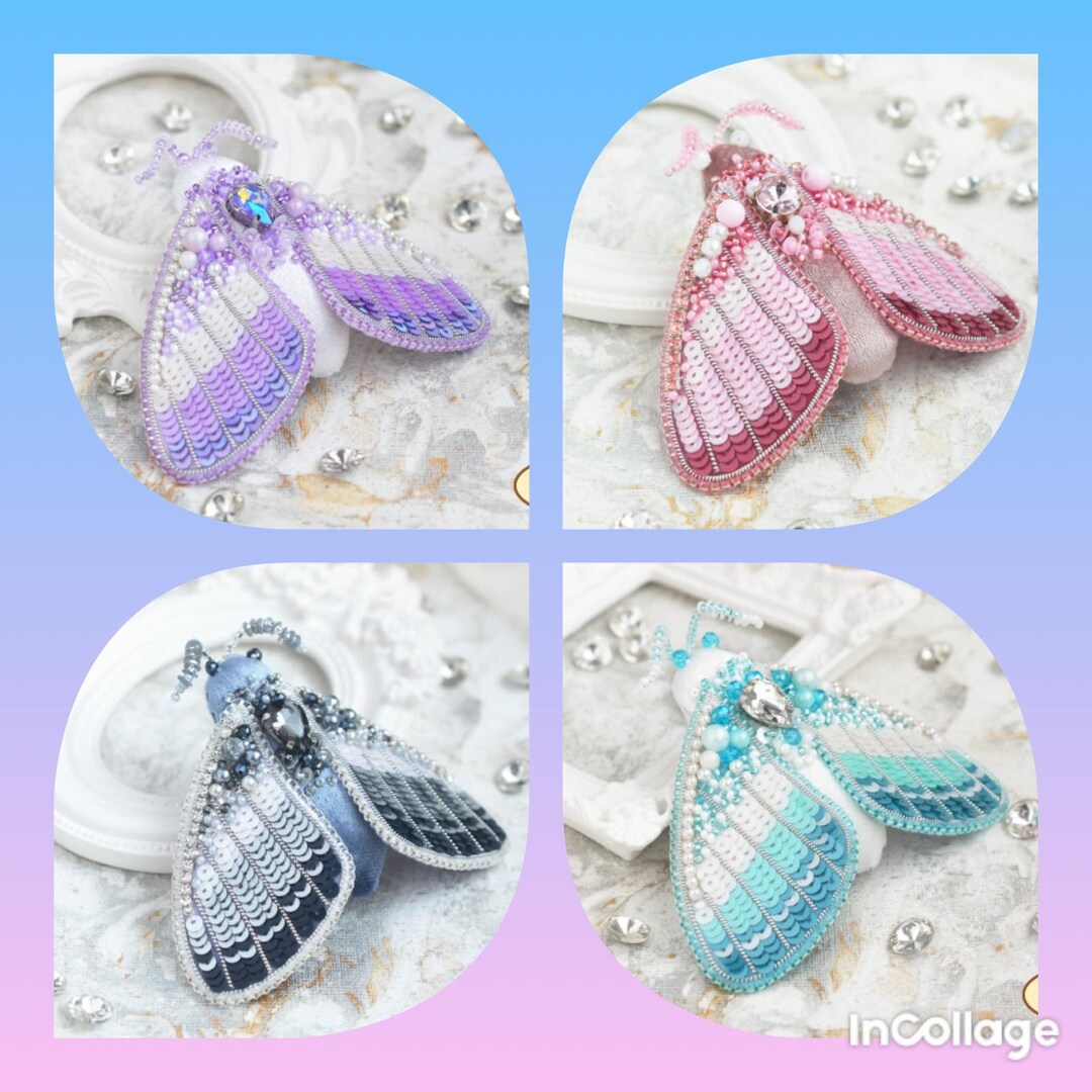 DIY Beaded Brooch Kit Bagdiy Embroidery Kit Jewelry Diy Kit - Etsy