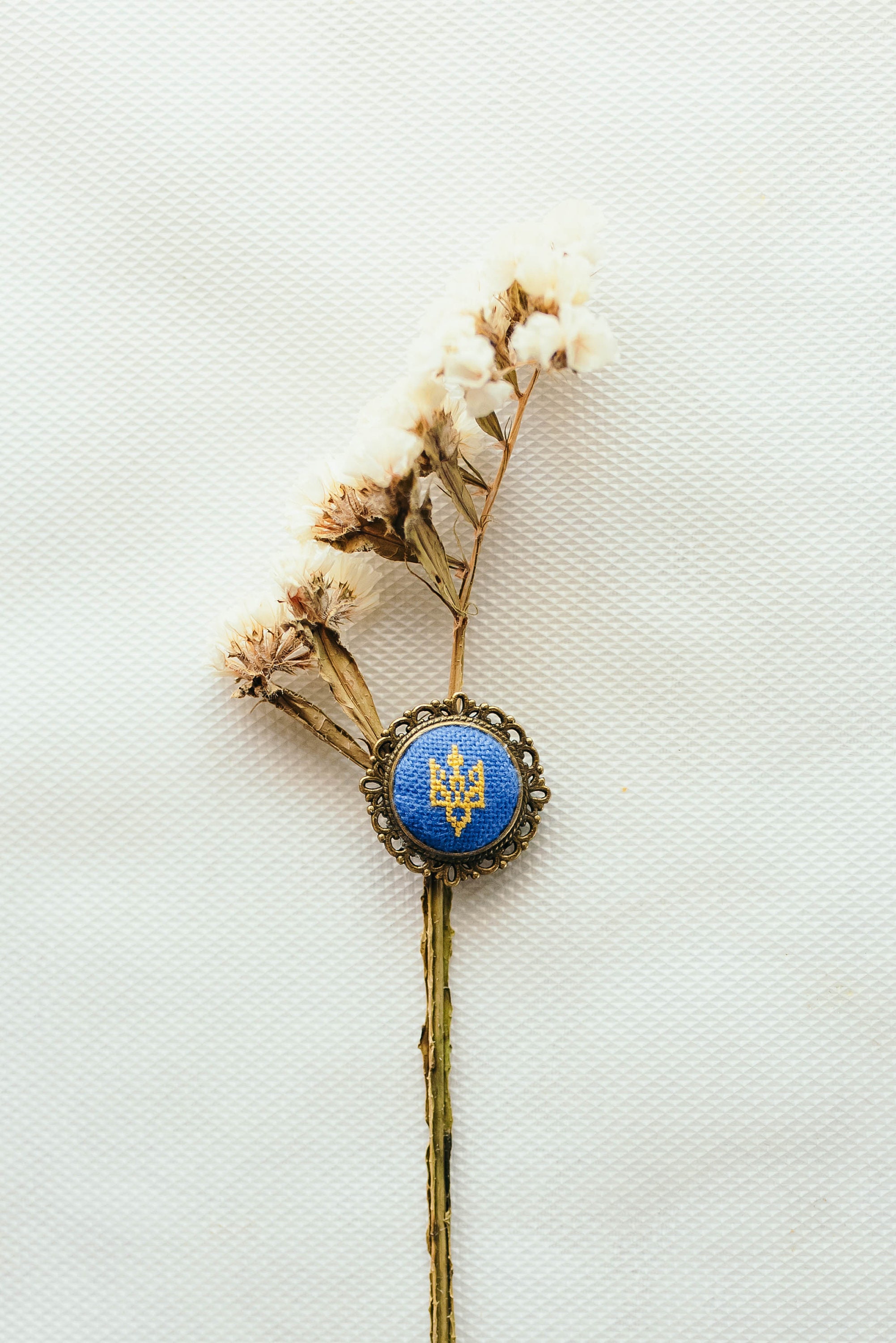 Embroidery Brooch Ukrainian Crest / Emblem. Microembroidery | Etsy