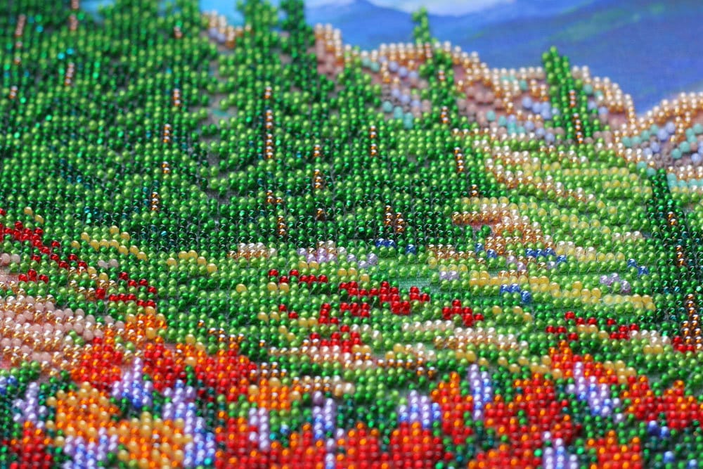 DIY Bead Embroidery Kit — Mountain Landscape Beadwork — Scenic Nature ...