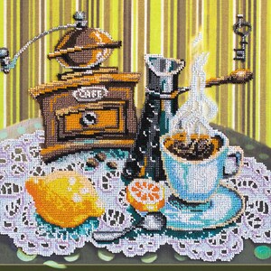 DIY Bead Embroidery Kit Coffee With Lemon ,still Life,bead Art Pictures ...