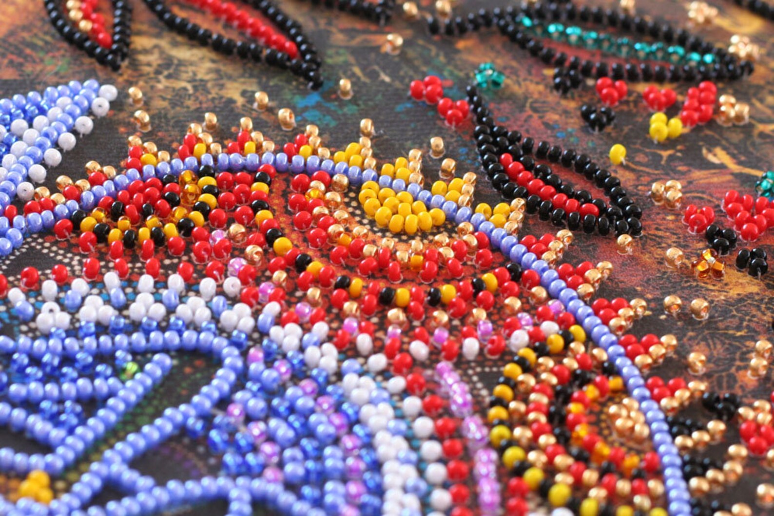 Mid-sized Bead Embroidery Kit Chameleon, Animals, - Etsy