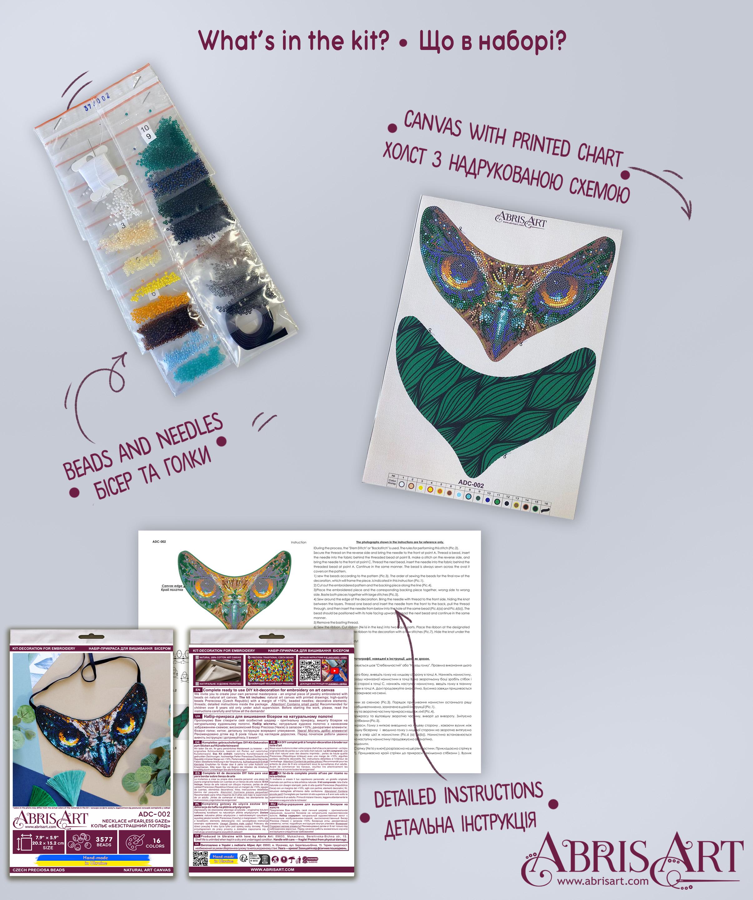 Fearless Gaze Magical Bead Embroidery Kit - DIY Mystical Art Craft ...