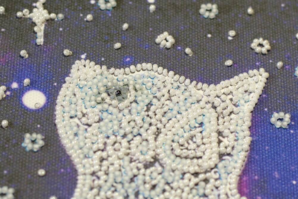 DIY Bead Embroidery Kit Star Cat,mid-sized Bead Embroidery Kit Star Cat ...