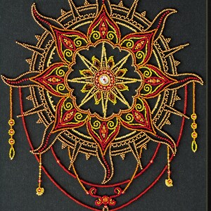 DIY Bead Embroidery Kit: Sun Mandala Wall Decor - Etsy