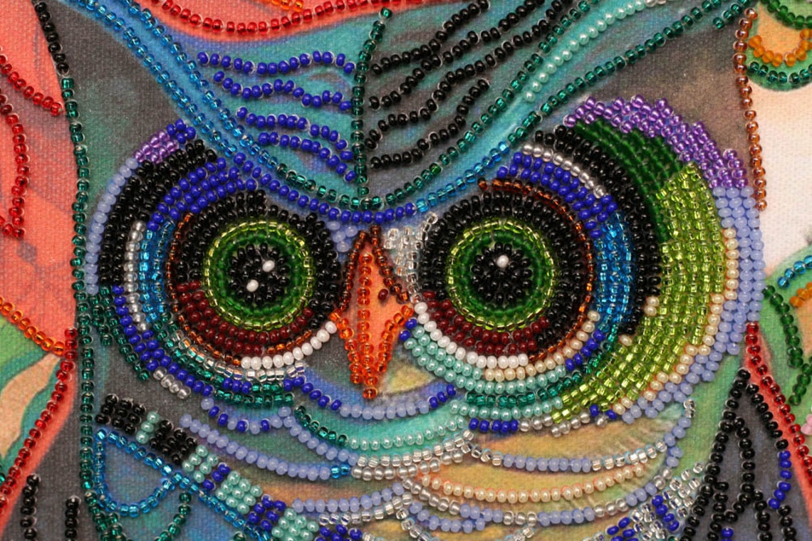 DIY Perlen Bild-Kit OWL. Perlen Wandkunst | Etsy