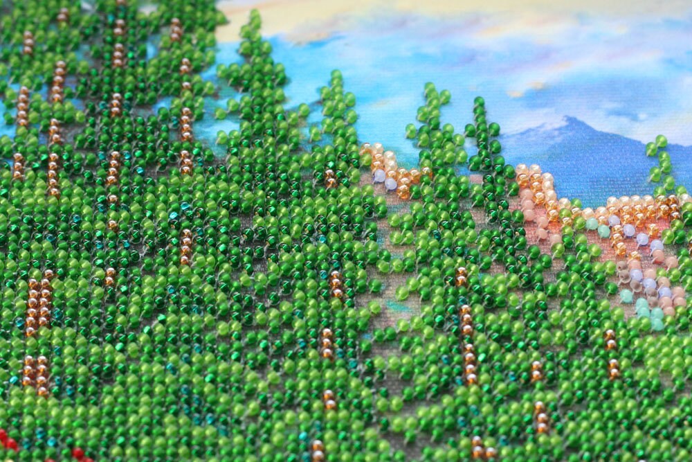DIY Bead Embroidery Kit — Mountain Landscape Beadwork — Scenic Nature ...