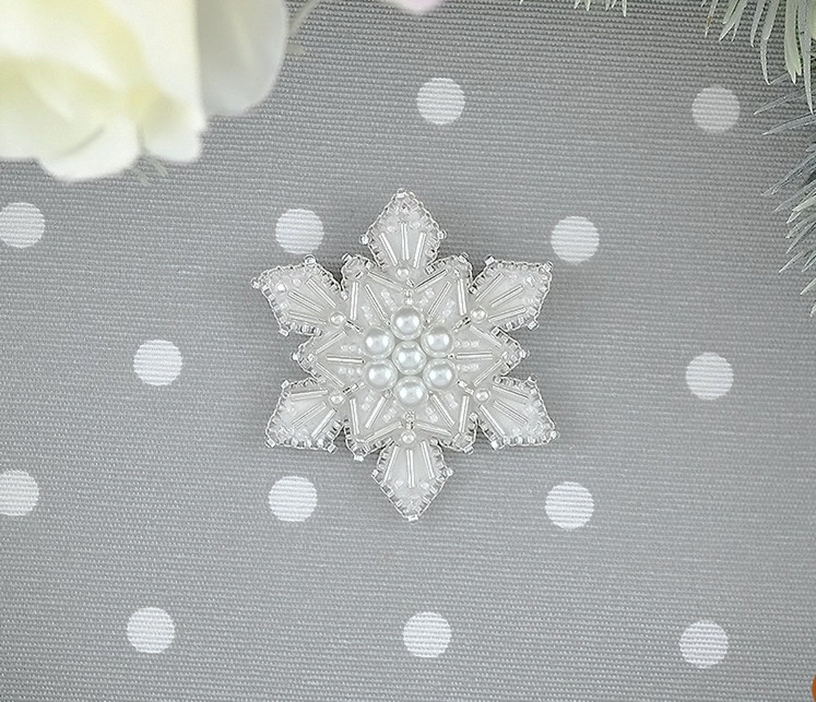 DIY Beaded Brooch Snowflake.beaded Brooch Kit Crystal Kit - Etsy