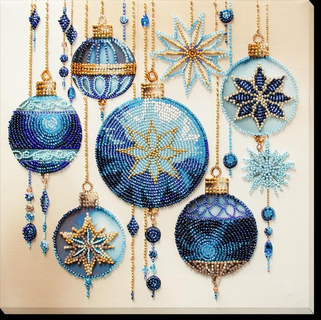 Winter Crystal Bead Embroidery Set: DIY Christmas Ornament Kit - Etsy