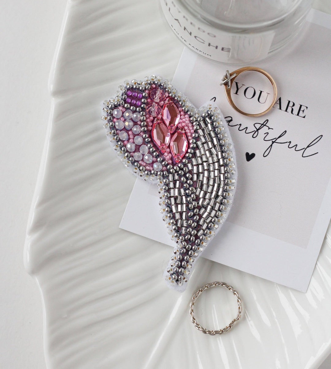 DIY Beaded Brooch Silver Tulip, Beaded Brooch Kit, Brooch Ukraine ...