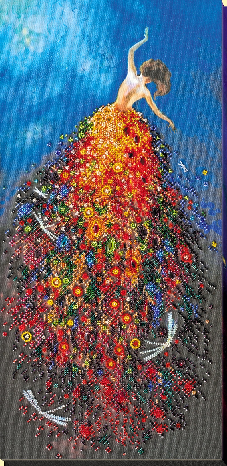 DIY Bead Embroidery Kit.beaded Wall Art - Etsy