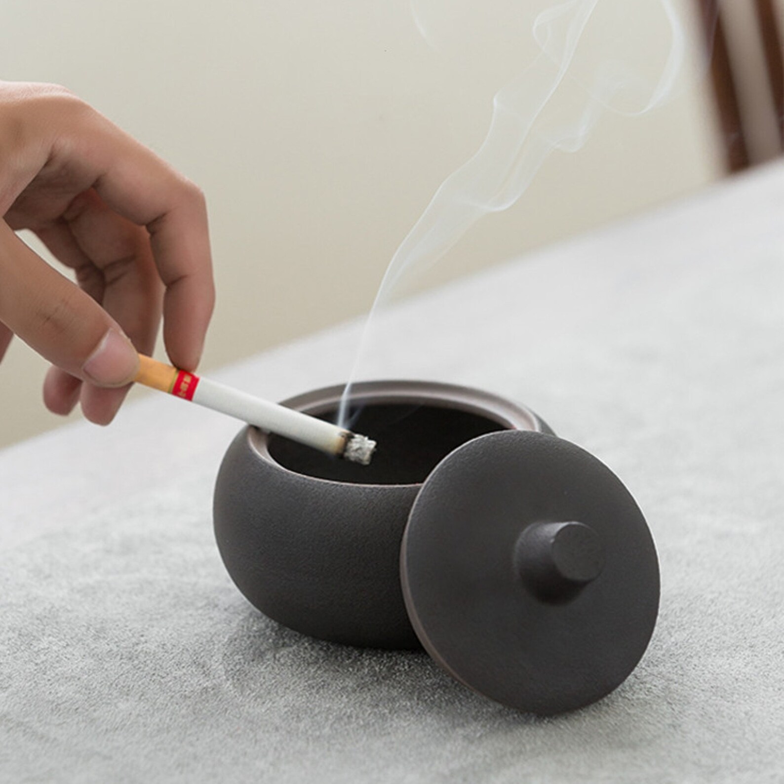 Cute Covered Ashtray for Patio retro Feel - Etsy