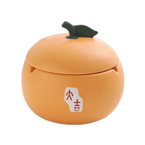 Covered Ashtray Apple Orange Ceramic Ash Tray Smokeless - Etsy