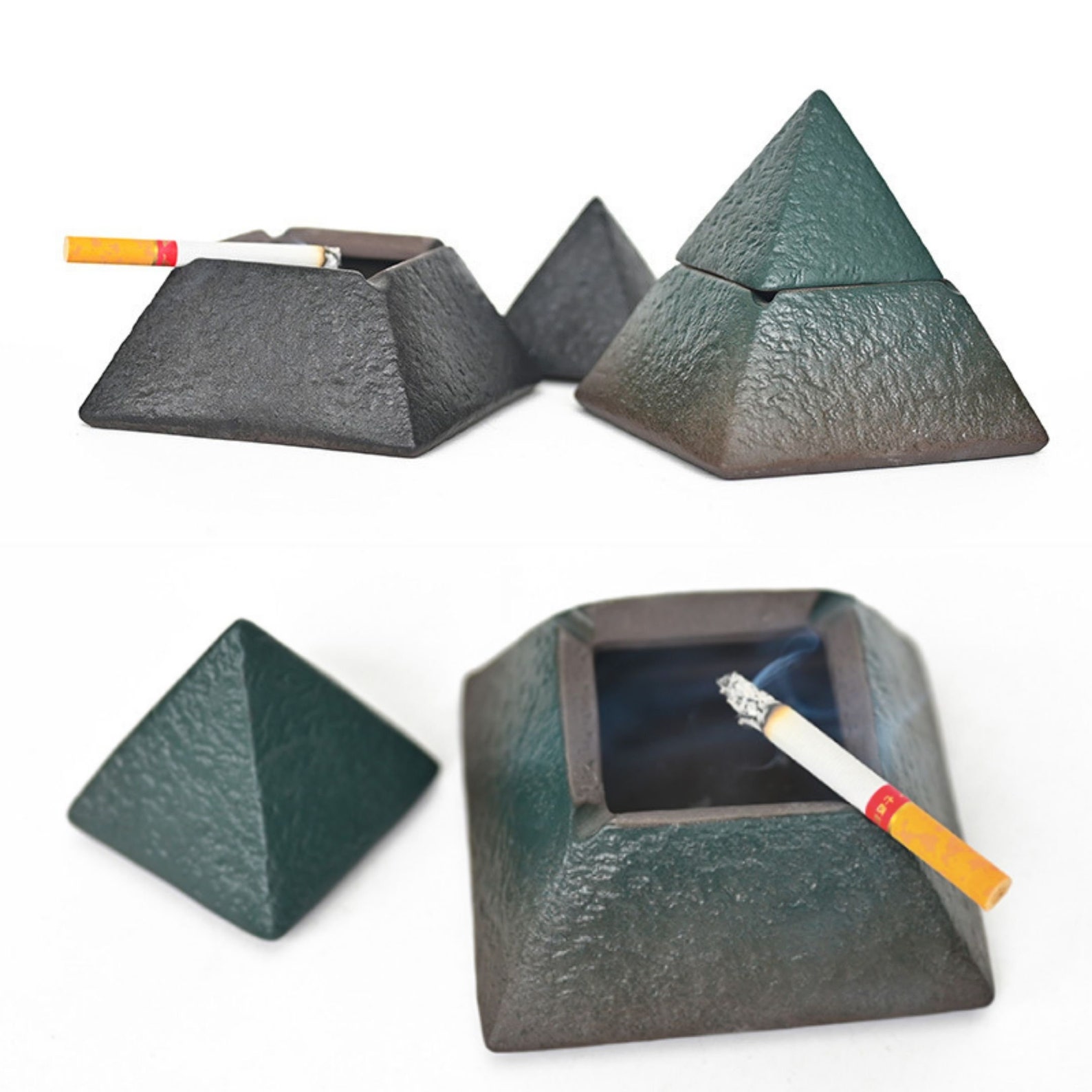 Pyramid Ashtray With Lid - Etsy