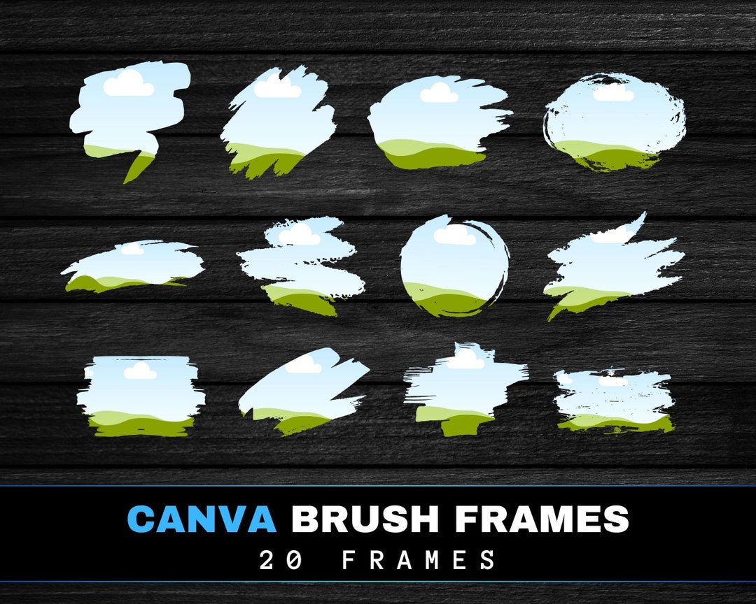 Canva Brush Frames | 20 Editable Canva Frames Abstract Pattern Canva ...