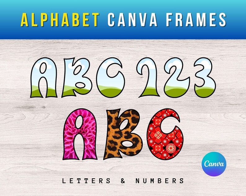 Editable Canva Alphabet Frames Canva Letter Frames Letters and Numbers ...