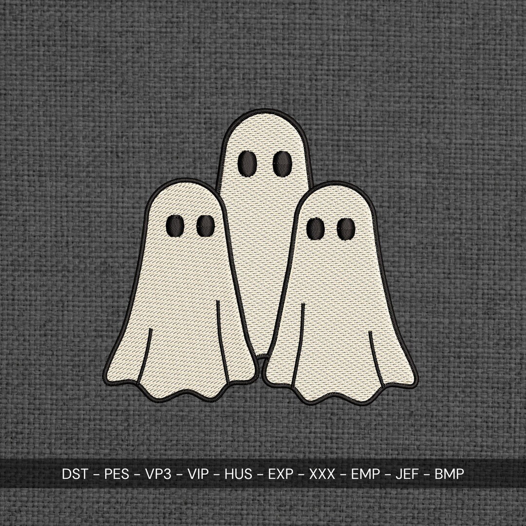 Three Ghosts Machine Embroidery Design | Spooky Halloween Pattern ...
