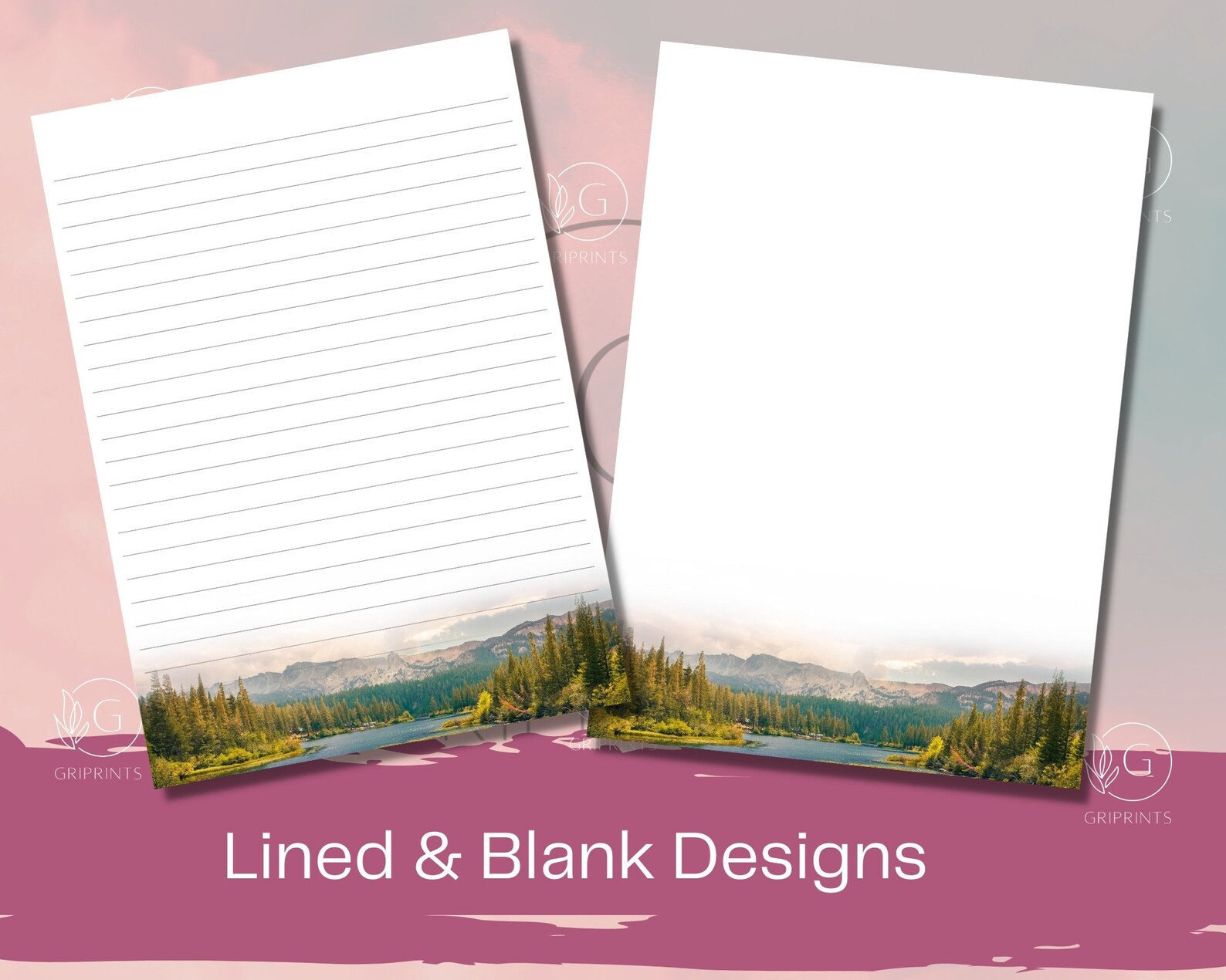 10 Trees Stationary Printable Forest Printable Stationery | Etsy