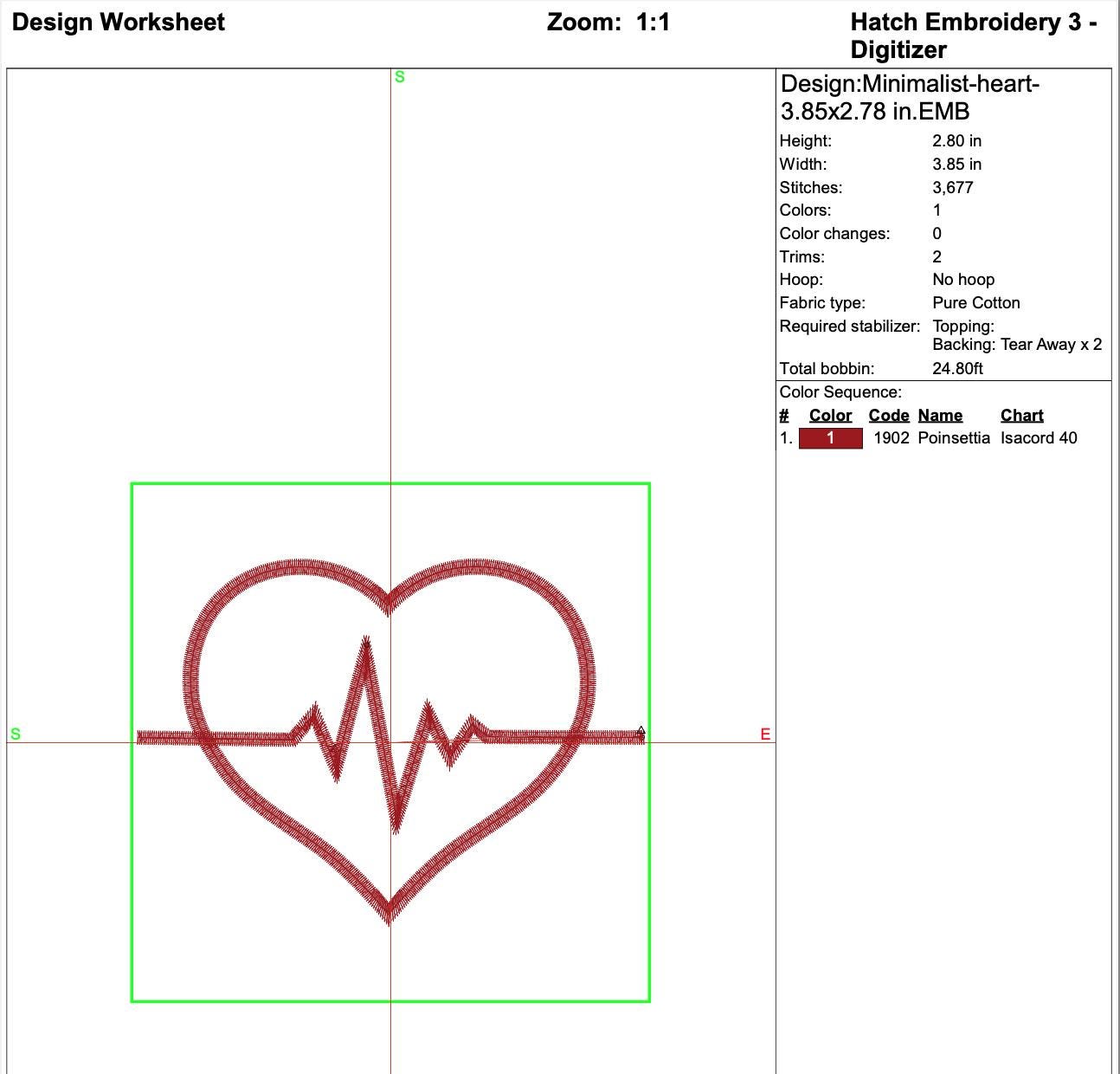 Heartbeat Heart Outline Embroidery, EKG Love Line Mini Design, Nurse ...