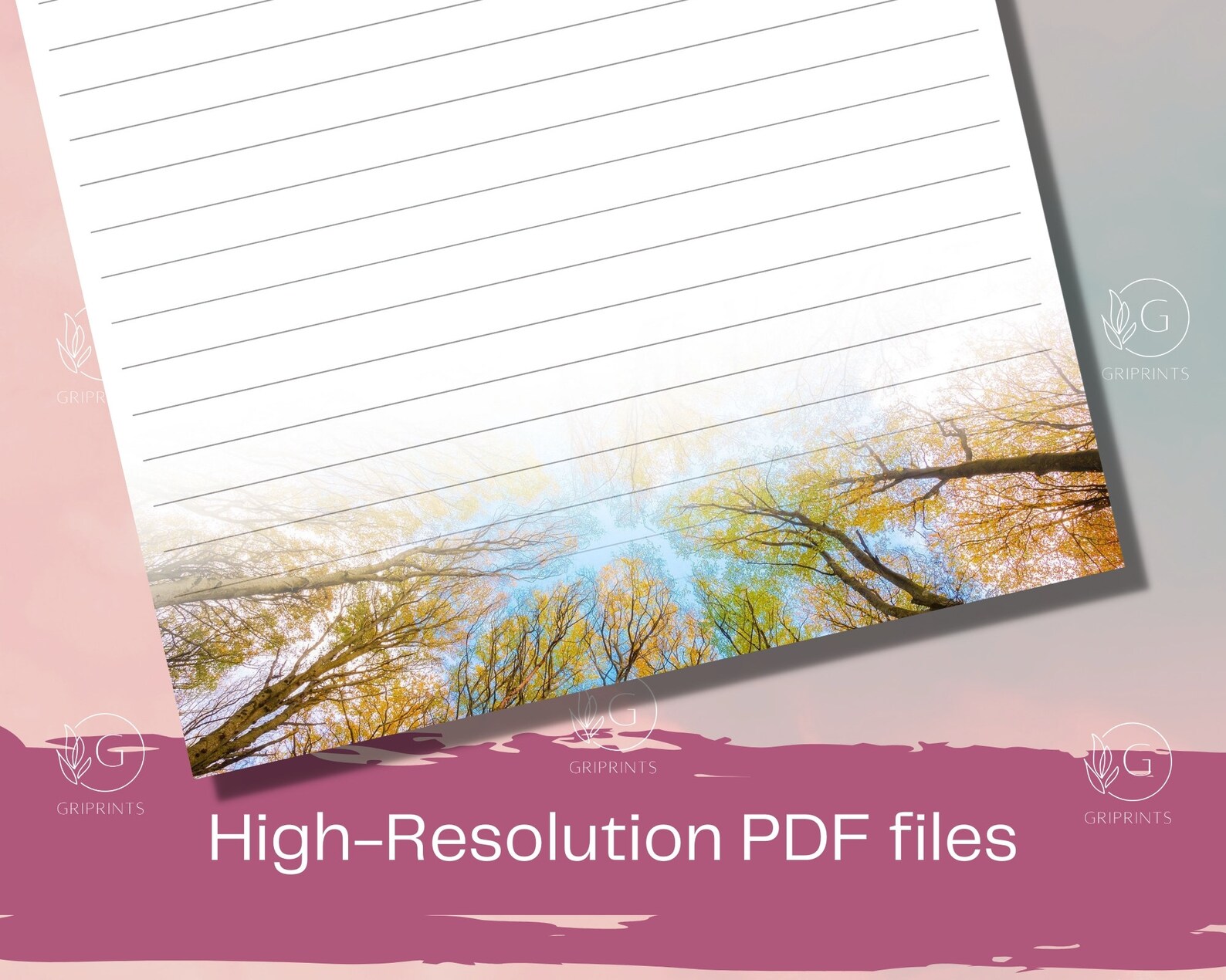 10 Trees Stationary Printable Forest Printable Stationery | Etsy