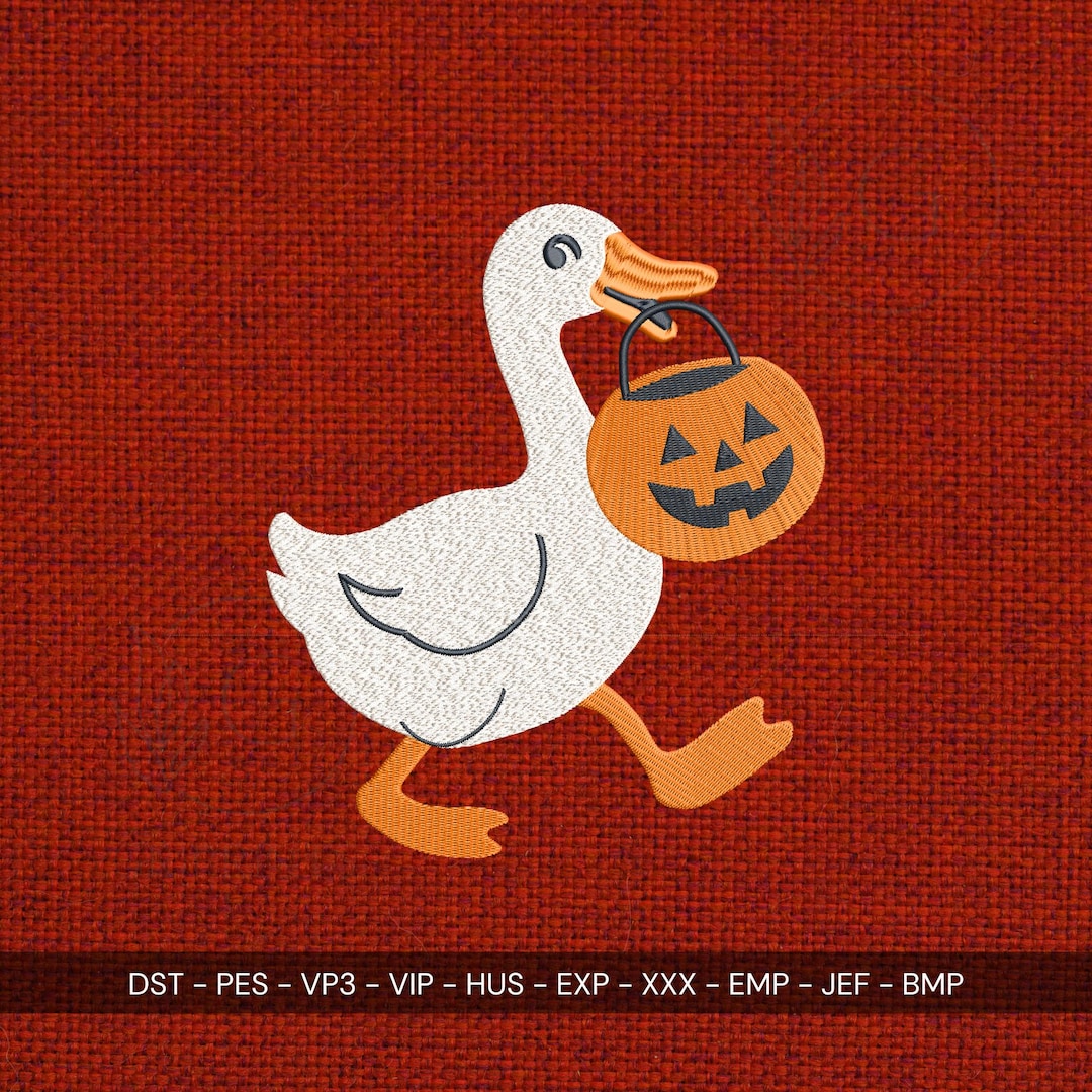 Silly Goose Pumpkin Embroidery Design: Funny Halloween Pattern (digital ...