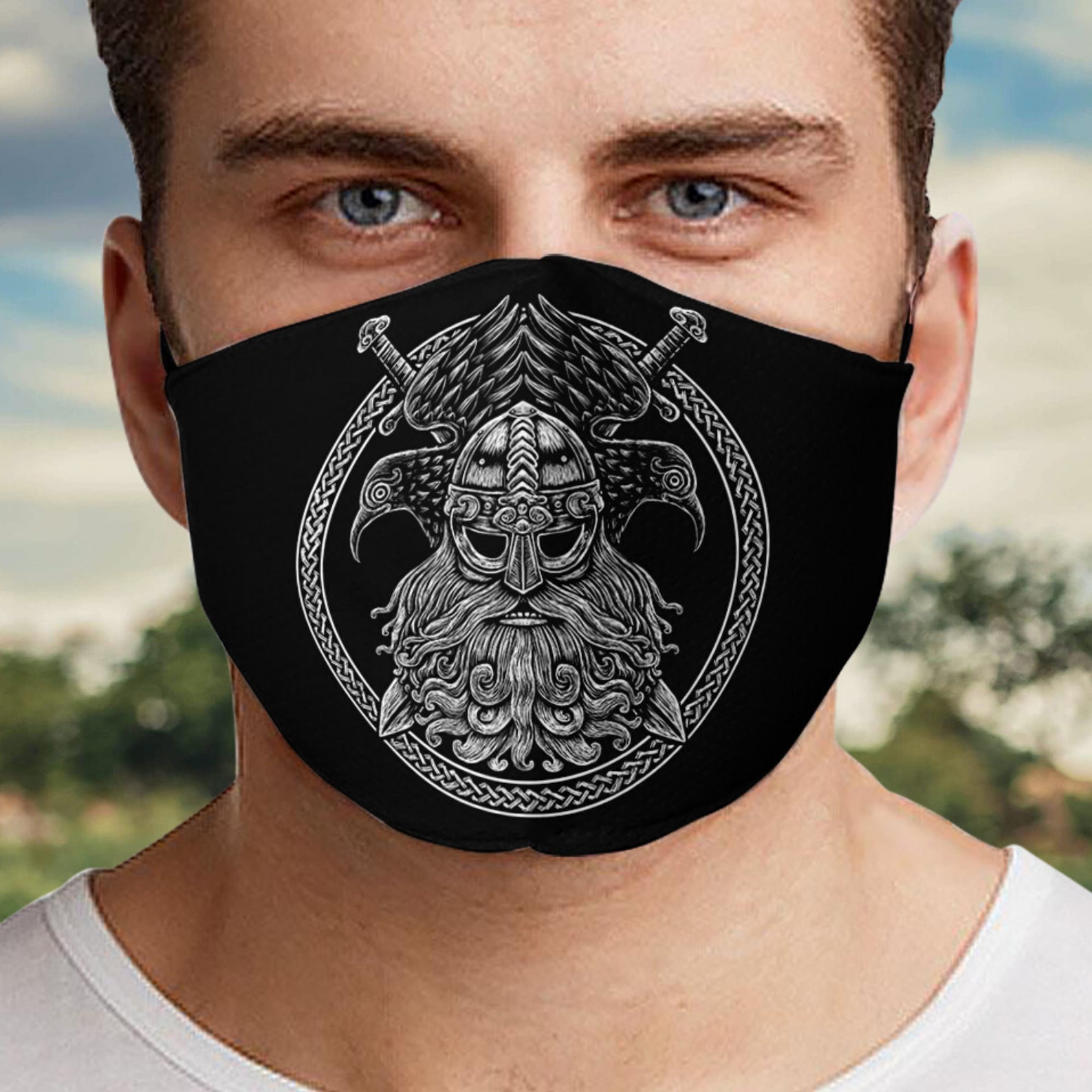 Viking Norse Odin Face Mask Viking Lover Mask Gift Washable | Etsy