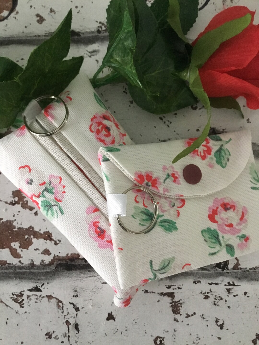 Cath Kidston White Floral Linen Fabric Pocket Tissue Holder and ...