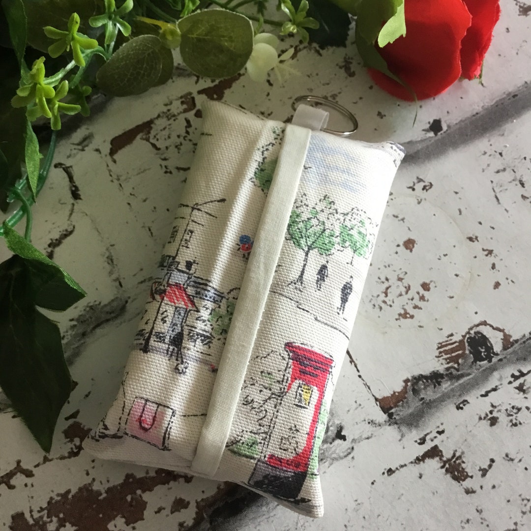 Cath Kidston Day Out in London Linen Fabric Pocket Tissue Cover / Key ...