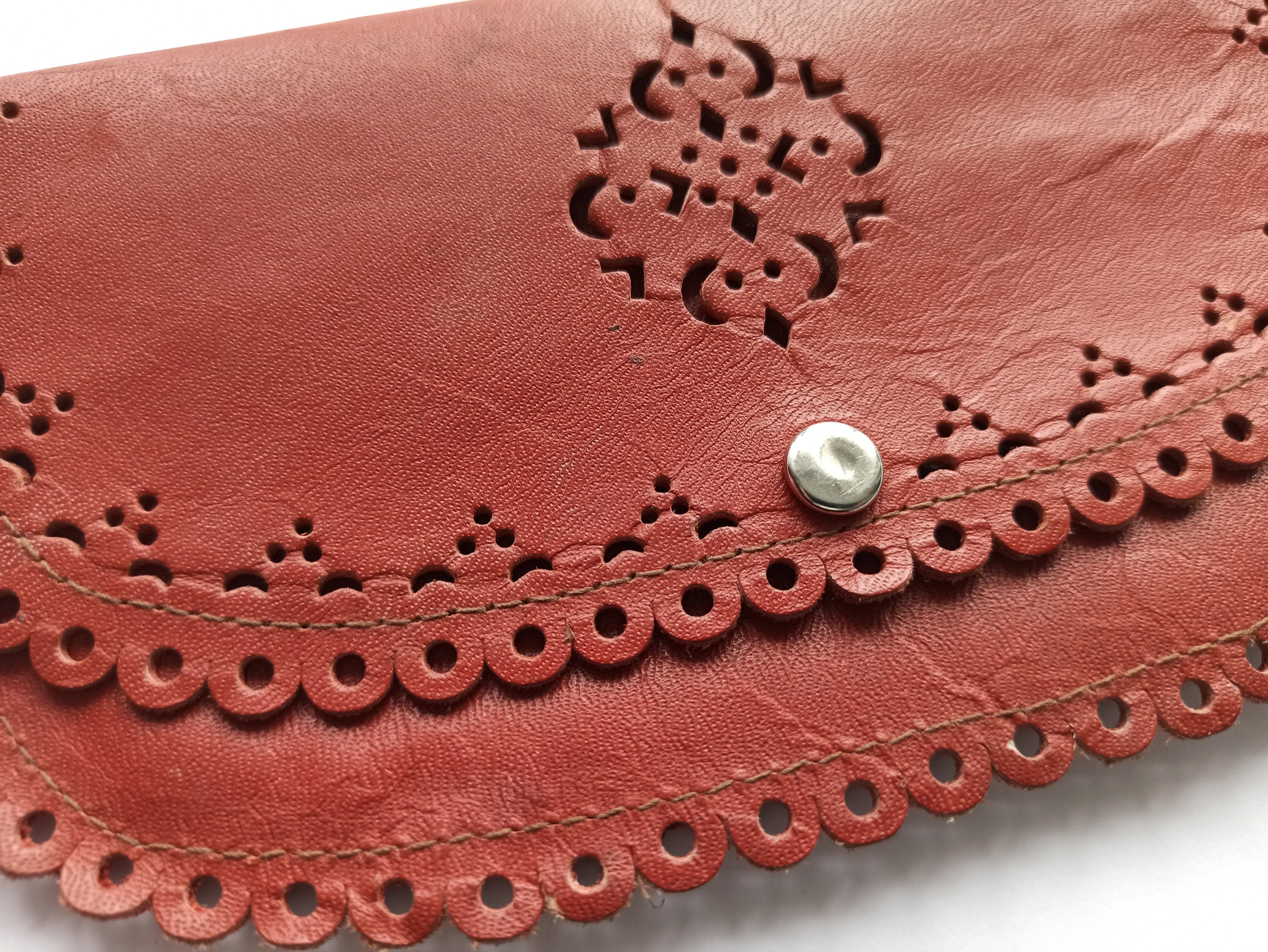 Vintage Red Leather Wallet, Retro Coin Box of 80s - Etsy