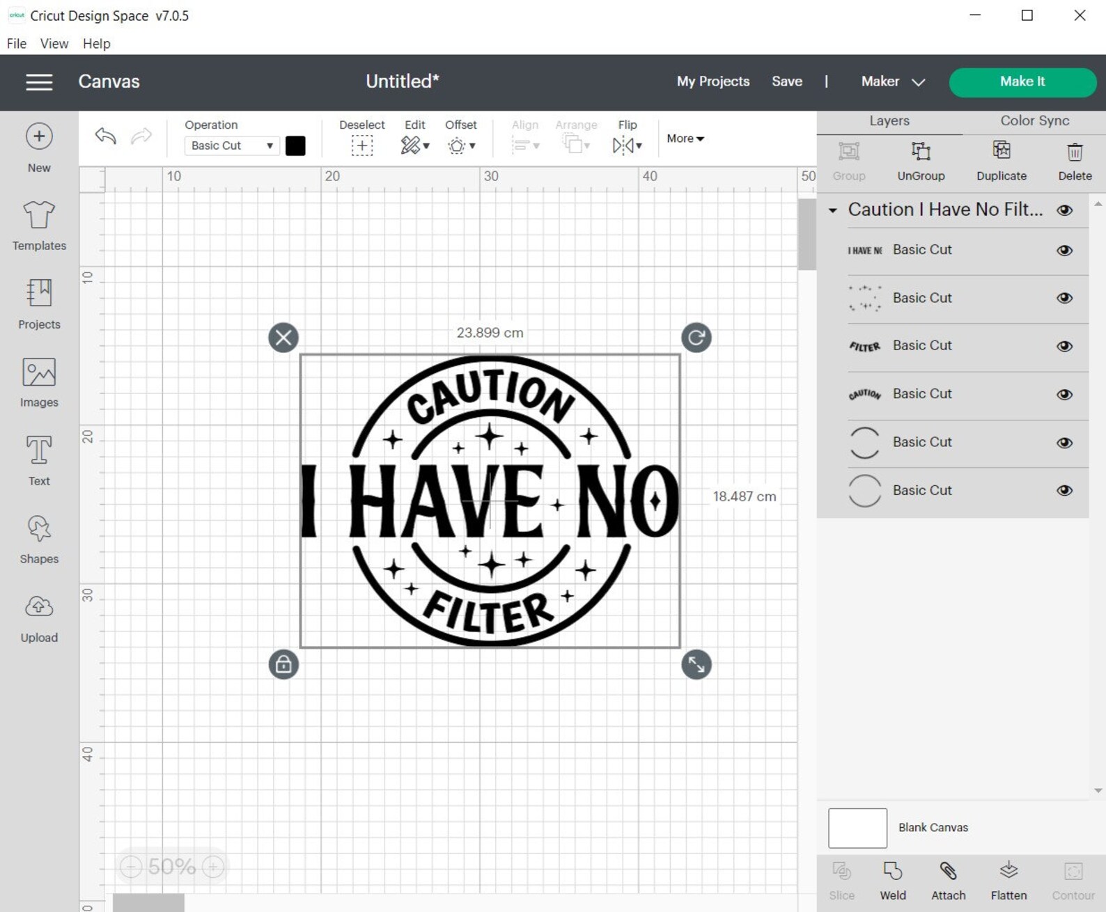 Caution I Have No Filter SVG Sarcastic Svg Funny Svg - Etsy