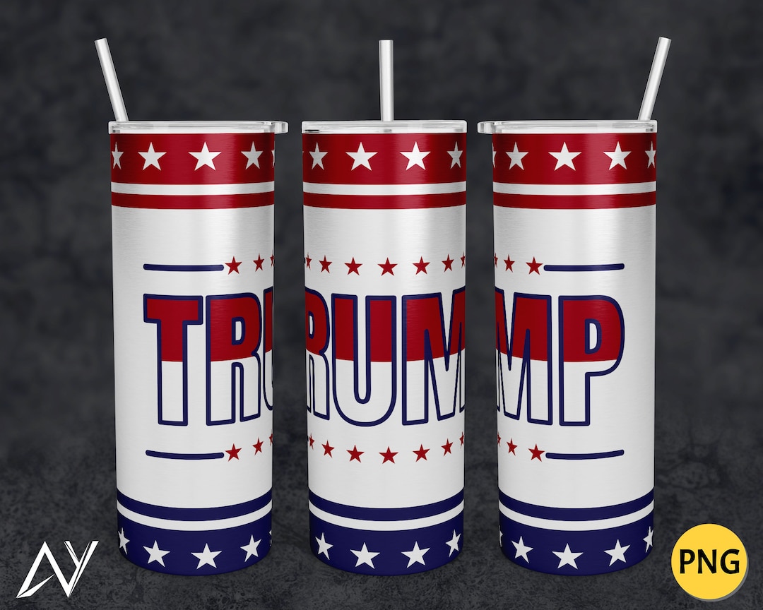 20oz Skinny Tumbler Trump USA Flag Png Sublimation Design, Team Trump ...