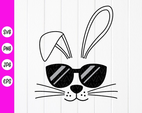Cool Bunny Easter SVG Bunny Monogram Svg Bunny Earskids - Etsy