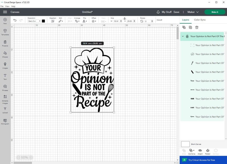 Funny Kitchen SVG: Your Opinion Recipe, Apron Svg, Pot Holder, Cricut ...