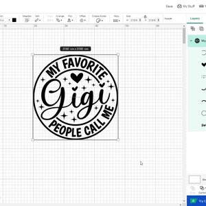 Gigi SVG: My Favorite People Call Me Gigi,grandma Gift,cut Files for ...