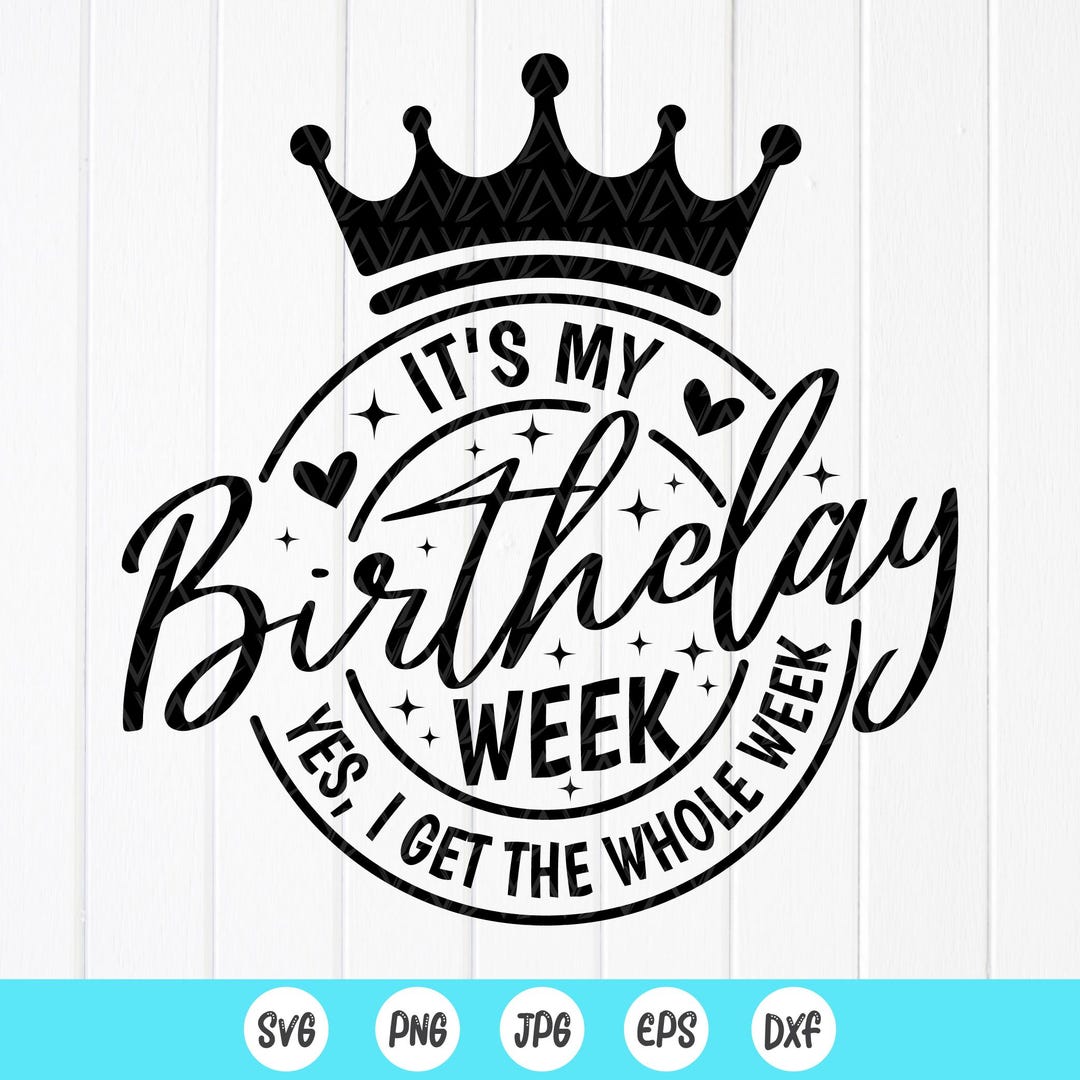 It's My Birthday Week SVG, Birthday Party Gift, Happy Birthday Svg ...