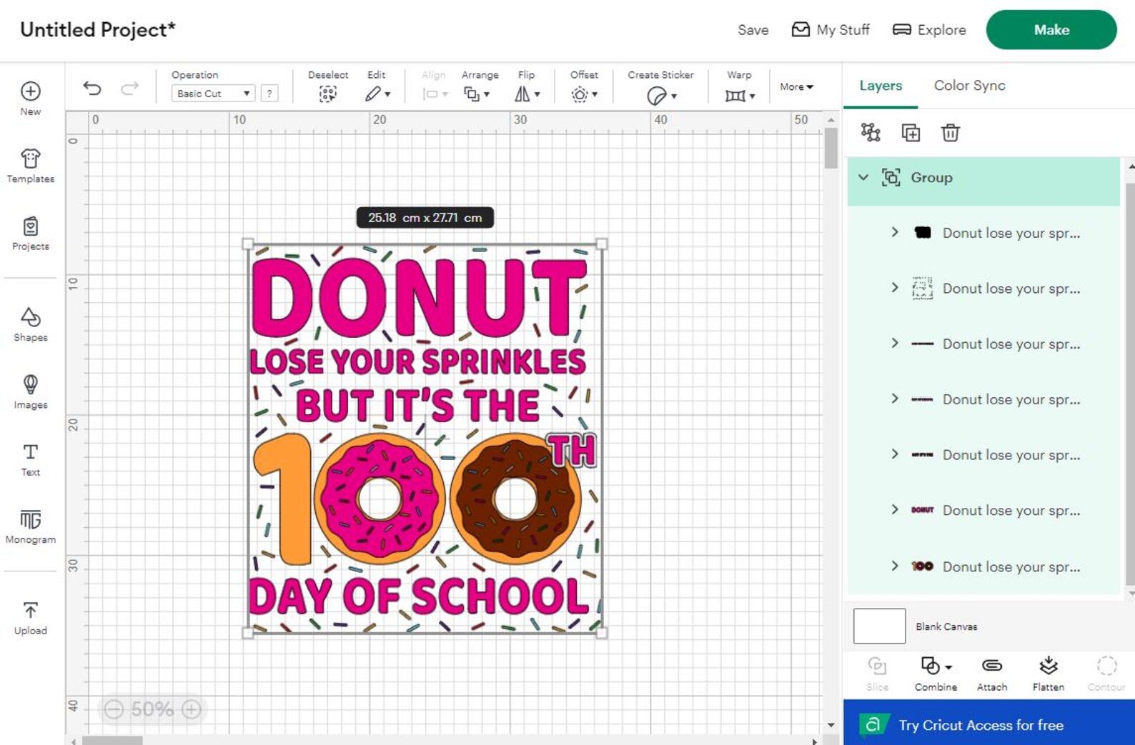 100 Days of School SVG: Donut Sprinkles Design , Cut Files for Cricut ...