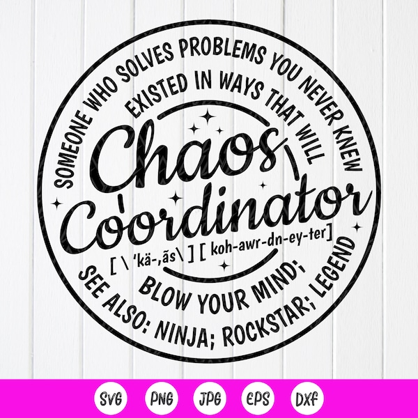 Chaos Coordinator Definition Svg - Etsy