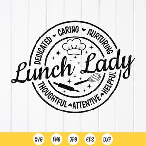Lunch Lady SVG, School Lunch Lady Appreciation Gift, Cafeteria Lady Svg ...
