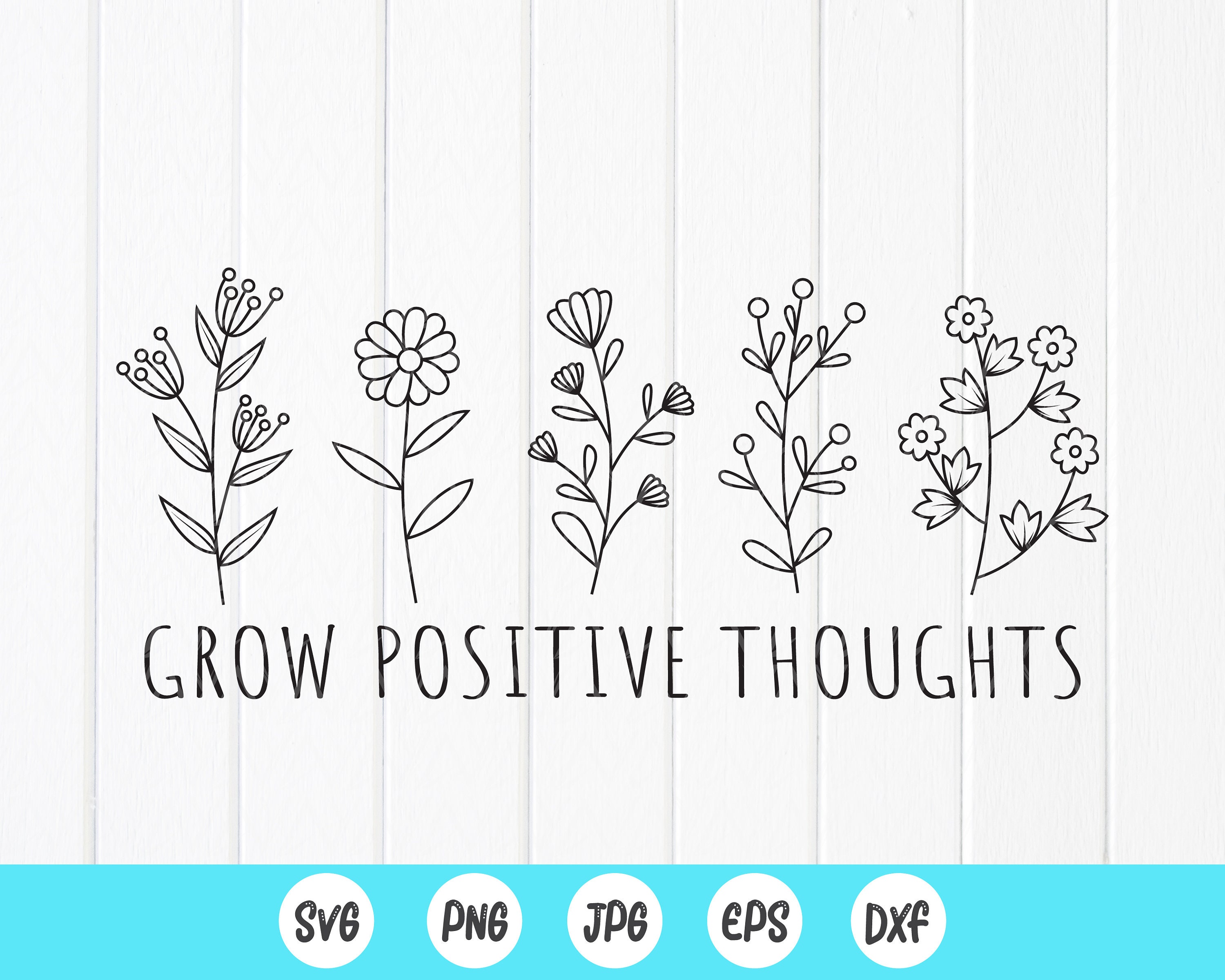Grow Positive Thoughts SvgCrazy plant lady svgGardener | Etsy