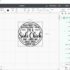 I'm A Side Chick Svg, Funny Thanksgiving Svg,thanksgiving Girl Svg ...