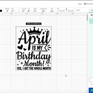 April is My Birthday Month Svg,april Birthday Svg,birthday Party Gift ...