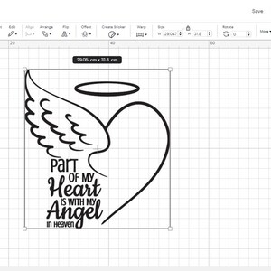 Angel Wings Memorial SVG: Part of My Heart in Heaven, Mourning Gift ...