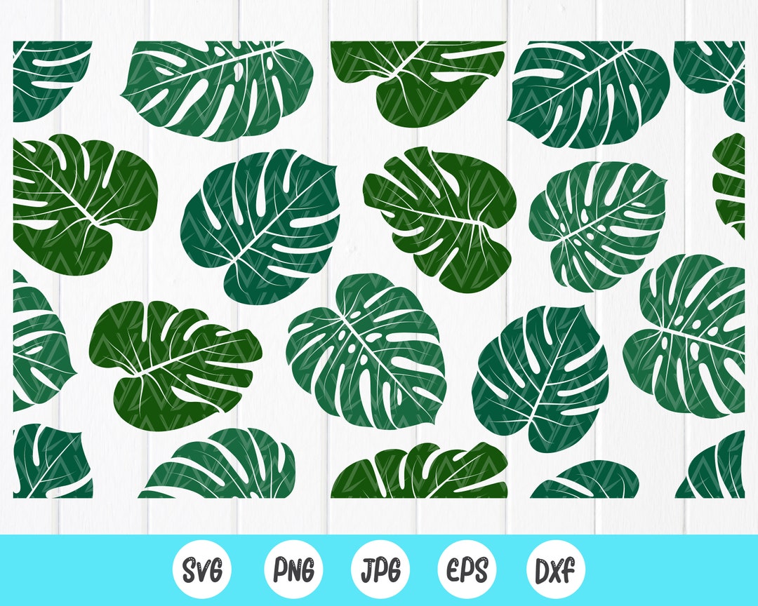 Monstera Leaves Seamless Design Decal SVG, Monstera Leaf Design SVG ...