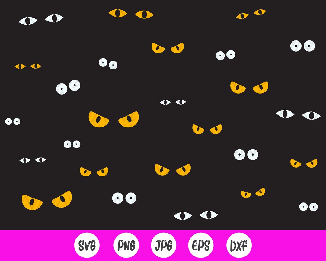 Spooky Eyes Seamless Pattern SVG PNG: Halloween Clipart ,cricut Files ...