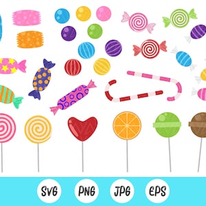 Candy Clipart Bundle: Sweets SVG, Lollipop Graphics,cricut Files ...