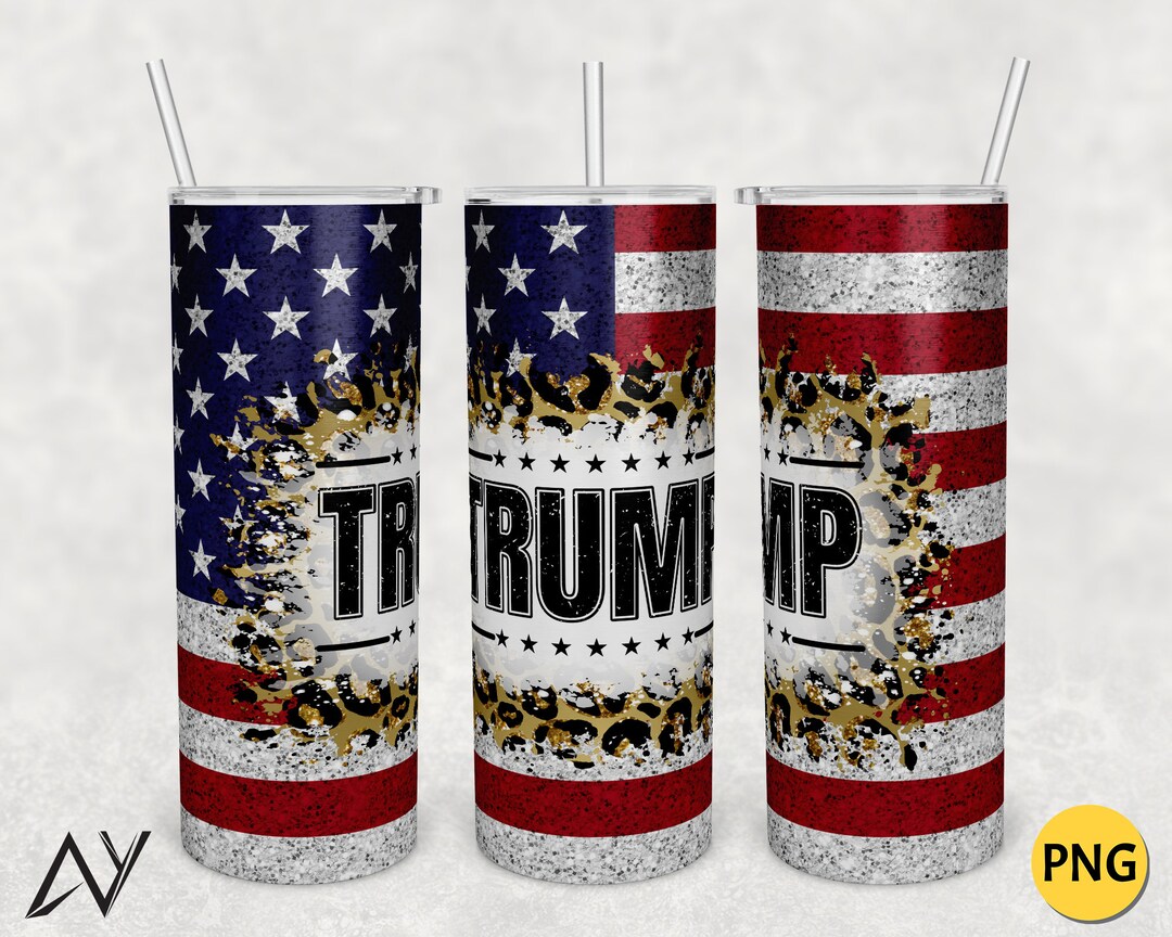 20oz Skinny Tumbler USA Flag Trump Png Sublimation Design, Anti Biden ...