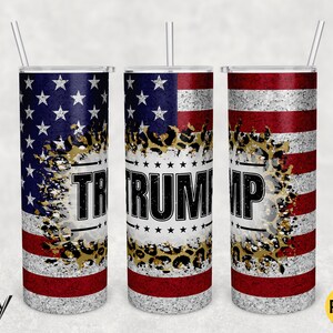 20oz Skinny Tumbler USA Flag Trump Png Sublimation Design, Anti Biden ...