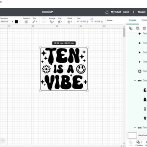 Ten is A Vibe SVG, 10th Birthday SVG, 10th Birthday Shirt, Birthday Svg ...