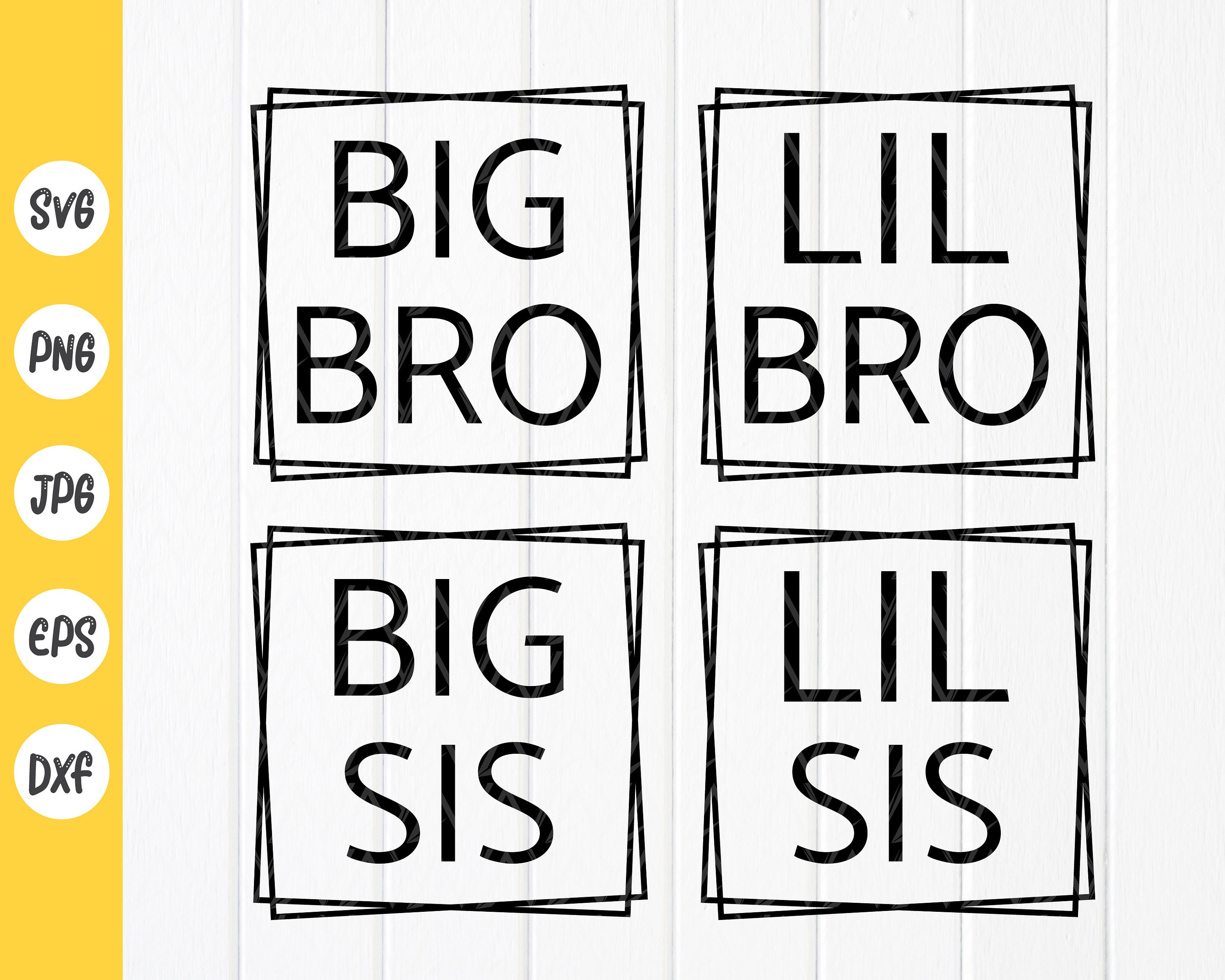 Big Sis Lil Sis SVG Big Bro Lil Bro SVG Siblings Matching | Etsy México